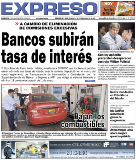 Conozca Las Portadas De Los Diarios Peruanos Para Hoy Jueves 20 De