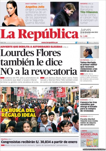 Conozca Las Portadas De Los Diarios Peruanos Para Hoy Jueves 20 De