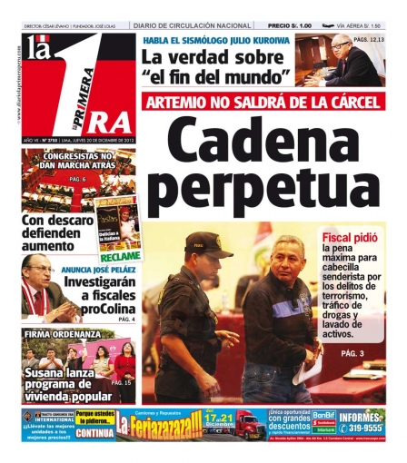 Conozca Las Portadas De Los Diarios Peruanos Para Hoy Jueves 20 De