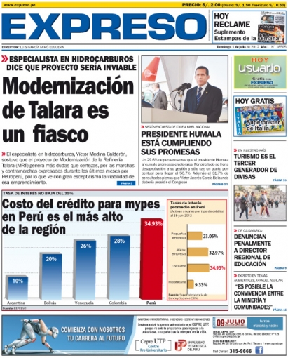 Vea Las Portadas De Los Principales Diarios Peruanos Para Hoy Domingo
