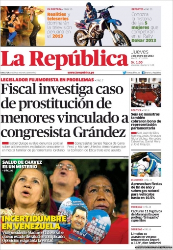 Conozca Las Portadas De Los Diarios Peruanos Para Hoy Jueves 3 De Enero
