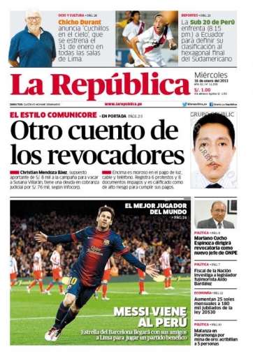 Conozca Las Portadas De Los Diarios Peruanos Para Hoy Miércoles 16 De