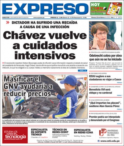 Conozca Las Portadas De Los Diarios Peruanos Para Hoy Viernes 15 De