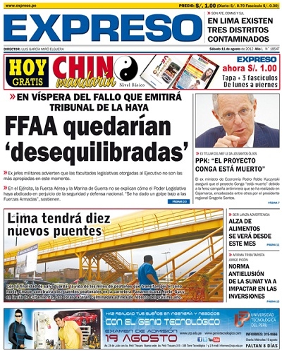 Conozca Las Portadas De Los Diarios Peruanos Para Hoy Sábado 11 De