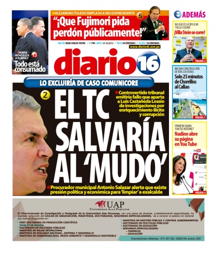 Conozca Las Portadas De Los Diarios Peruanos Para Hoy Martes 23 De