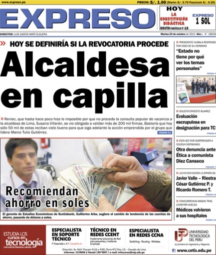 Conozca Las Portadas De Los Diarios Peruanos Para Hoy Martes 23 De