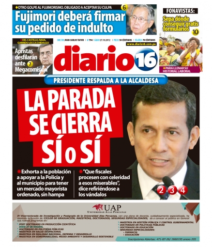 Conozca Las Portadas De Los Diarios Peruanos Para Hoy Sábado 27 De