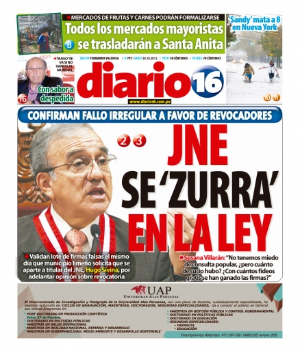 Conozca Las Portadas De Los Diarios Peruanos Para Hoy Martes 30 De